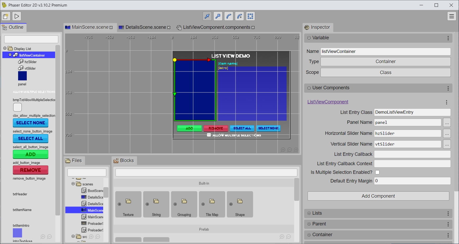 How To Create A List View Component In Phaser Editor V3 Gameplay Coder
